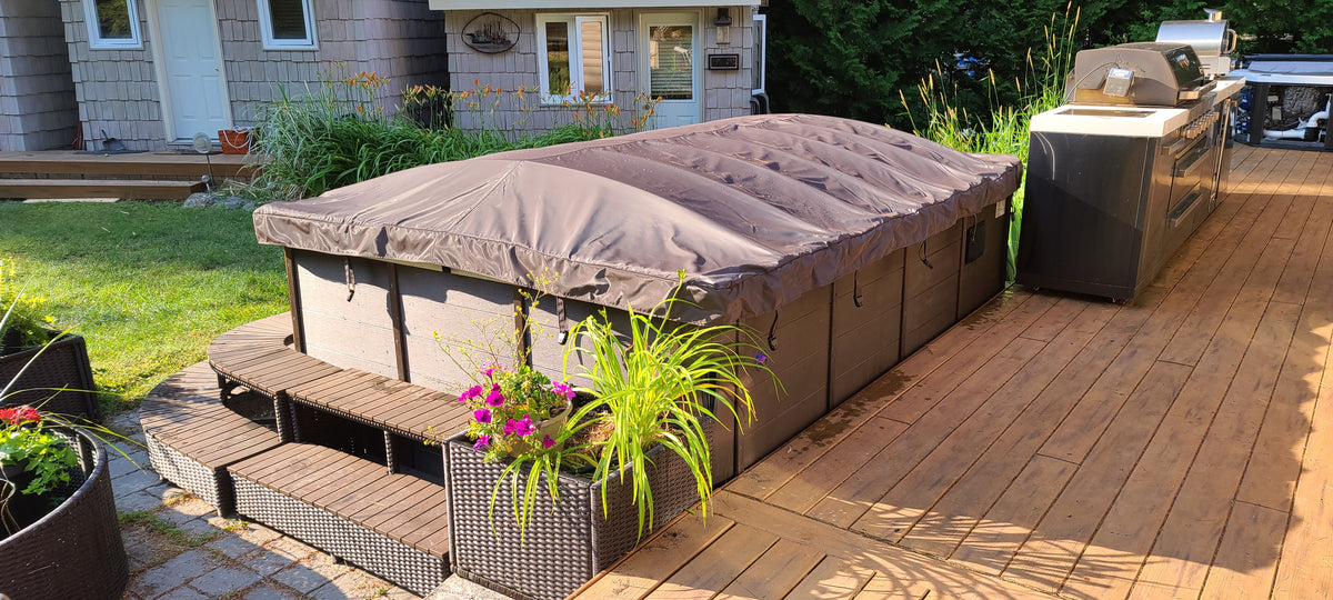 Rolling Spa Cover - St Lawrence/Hudson 13ft - Brown – Canadian Spa Company
